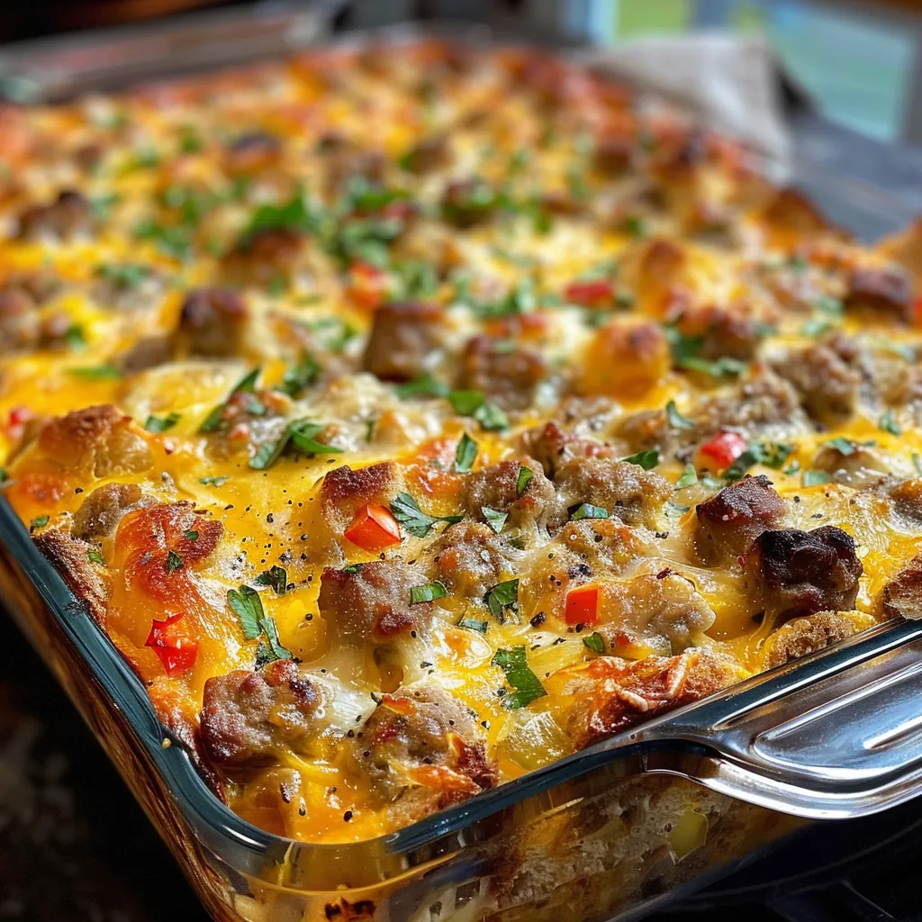 Sausage Egg Cheese Breakfast Casserole Recipe | Easy Breakfast Ideas