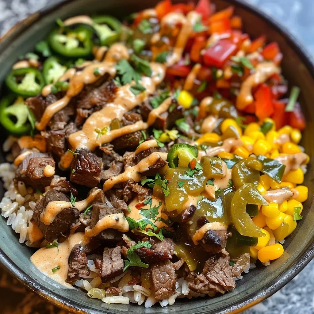 Savor the Love: Beef Burrito Bowl with Easy Queso Sauce Recipe